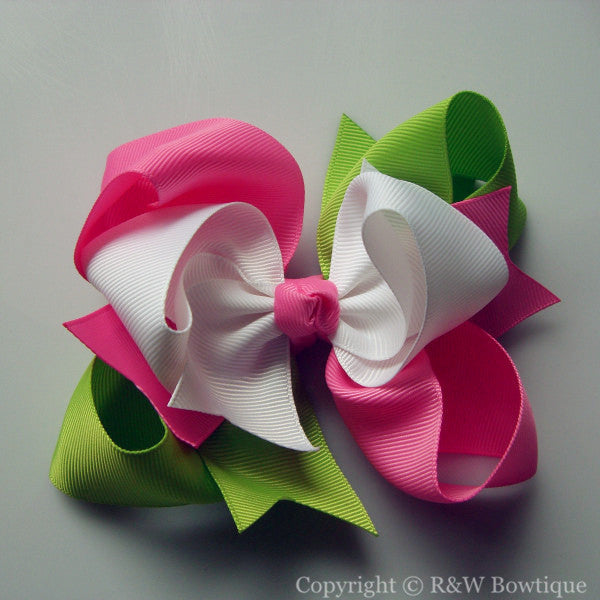 TB018 Large Twisted Boutique Hair Bow - R&W Bowtique – Jaydia Crafts